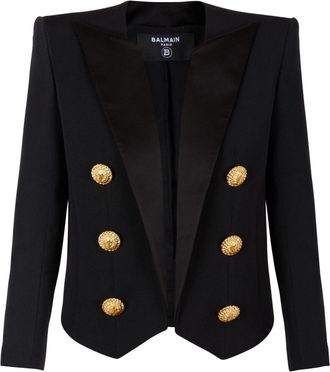 Balmain blazer en tissu grain de poudre - Noir
