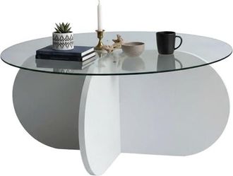 Dmora Couchtisch Gliese 75x75x35h cm Wei&szlig; Rundform