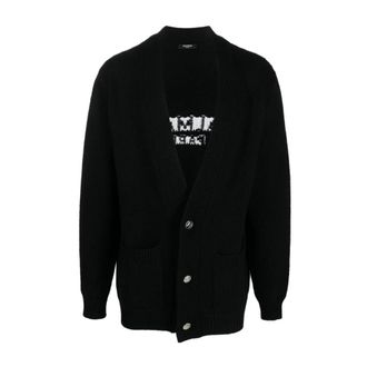 Balmain Logo Jacquard Cardigan - - Knitwear - Herren - Schwarzk - XL