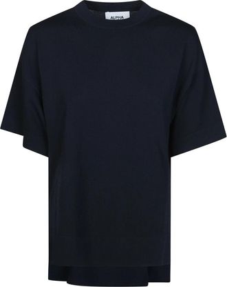 Alpha Studio Femme, Pulls, Bleu, Taille: 38 FR T-Shirt Viscosa Lunga Spacchi