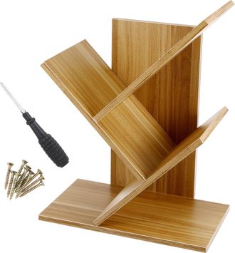 SOLUSTRE Kleines Baum-bücherregal Aus Holz Stabiles Desktop-Regal Mit Kippschutz Platzsparend Vielseitig Für Bücher Deko CDs Einfacher Aufbau Für Büro Und Zuha