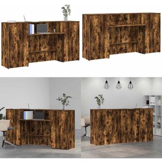 vidaXL Empfangstheke R&auml;uchereiche 200x50x103,5 cm Holzwerkstoff - Holzwerkstoff - R&auml;uchereiche