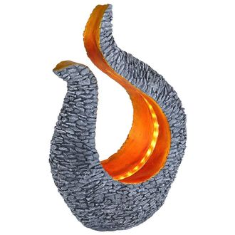 Globo Lighting Solarleuchte Gartendeko Solar Skulptur Steinoptik Solarlampe Design gold, grau, LED warmwei&szlig;, LxBxH 23,5x11x34,5 cm