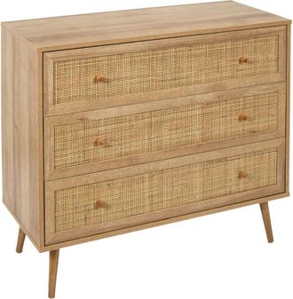 The Home Deco Factory The Home Deco Factory - Commode 3 tiroirs rotin et bois Bali