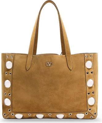 Valentino Garavani Homme, Sacs, Beige, Taille: ONE Size Suede Tote Bag