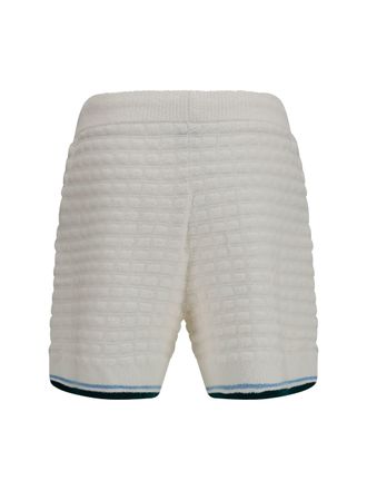 Casablanca Mens Boucl&eacute; Tennis Shorts White Cotton; Nylon; Elastane Bermuda