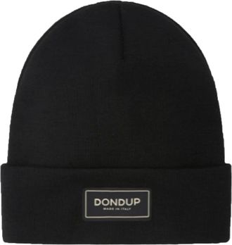 Dondup Homme, Accessoires, Noir, Taille: ONE Size Chapeau Noir en Laine Logo