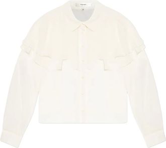 Frame Denim ruffled long-sleeve shirt - Nude