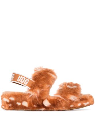 UGG chaussons Oh Yeah Spots en peau lain&eacute;e - Orange