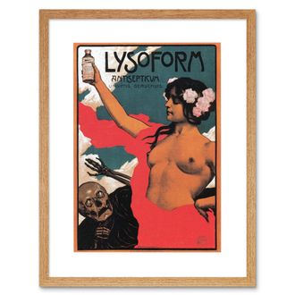 Wee Blue Coo COMMERCIAL ADVERT LYSOFORM ANTISEPTIC GERMANY BLACK FRAMED ART PRINT B12X4202