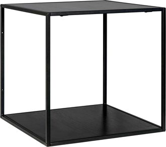 House Nordic home24 Wandregal Gestell: Stahl, pulverbeschichtet Ablage: Spanplatte, beschichtet Schwarz/Glas Schwarz/Hochglanz Schwarz 36 x 36 x 36cm