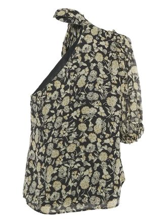 Polo Ralph Lauren One-Shoulder-Top mit Blumen - Schwarz