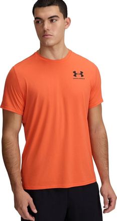 Under Armour HeatGear Herren-Top, enganliegend, kurzärmelig, Fire/Schwarz, XL