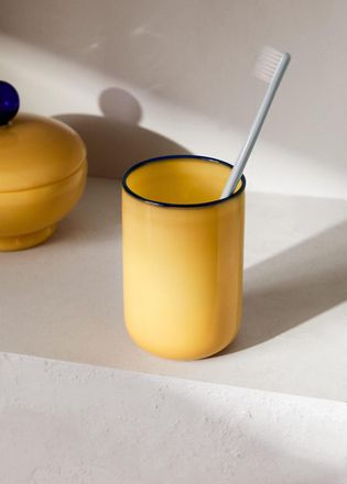 Mango Gobelet salle de bain color&eacute; en borosilicate jaune - Home - Taille unique - MANGO HOME
