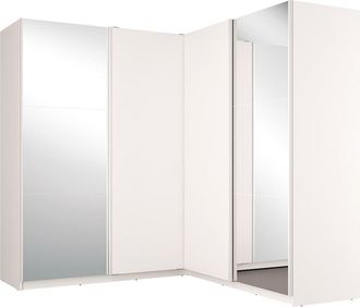 Vente-Unique Eckschrank 4 T&uuml;ren - Mit Spiegel - L. 211 cm - Wei&szlig; - LEDORMA