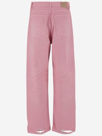 Balenciaga Womens Cotton Denim Jeans Pink