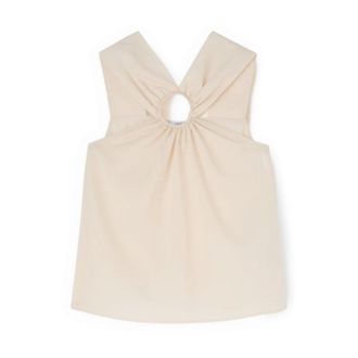 Motivi Femme, Tops, Blanc, Taille: 38 FR Top en cr&ecirc;pe de chine avec anneau