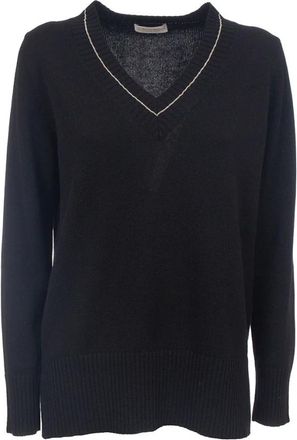 Le Tricot Perugia Femme, Pulls, Noir, Taille: 42 FR V-neck Tricots