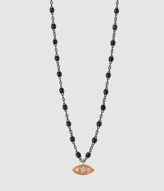 Gigi Clozeau Collier Clin doeil Or Noir Diamants 42cm