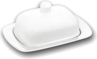Wilmax England Wilmax Beurrier en c&eacute;ramique - Porcelaine blanche &Eacute;l&eacute;gant - Pour toute la vaisselle - Pour tous les jours - Pour les f&ecirc;tes - Pour servir et conserver 