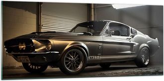 Arttor Wandbilder Dekoration Wohnzimmer Sportwagen Retro Klassisch Panorama Bilder auf Glas 120x50cm Glasbild Schlafzimmer K&uuml;che Wand Kunstdruck Art Gro&szlig; Wan