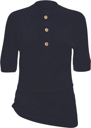 Victoria Beckham Femme, Tops, Bleu, Taille: 40 FR Twist Detail Polo Top