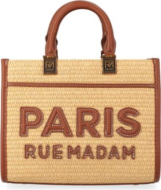 Rue Madam Femme, Sacs, Brun, Taille: ONE Size Iconique Mini Tote Straw