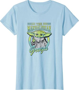 Star Wars The Mandalorian Grogu Logo Portrait T-Shirt