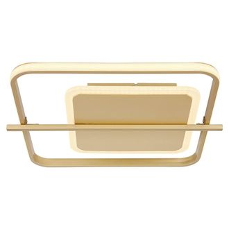 Globo Lighting Deckenleuchte Wohnzimmerlampe LED Leuchte goldfarben Deckenlampe Schlafzimmer, Aluminium Metall,1x LED 36W 2650Lm 3000K, LxBxH 40x36x5 cm