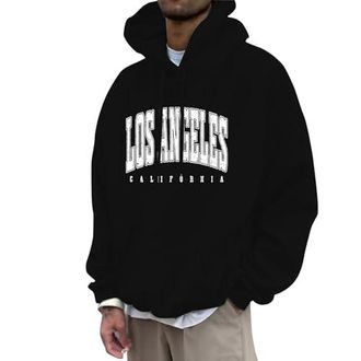 Generic Sweat &agrave; capuche Los Angeles California pour homme - Imprim&eacute; graphique vintage - En coton - Manches longues - Pour homme - Cordon de serrage - Sportif 