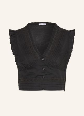 Mrs & Hugs Mrs & Hugs Blusentop Mit Spitze Und R&uuml;schen schwarz