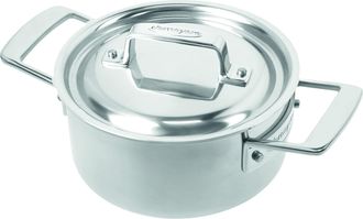 Demeyere Demeyere Essential 5 Hochwertiger Kochtopf fuer Induktion und alle anderen Herdarten, Topf mit Deckel aus pflegeleichtem 5-lagigem Edelstahl mit 30 Ja