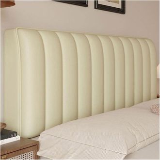 Generic Gepolsterter Bettkopfteilbezug 180/160/140/200cm Staubdichter Schutzbezug Aus PU-Leder Wasserdichter Dehnbare Kopfteilbezug für eine Vielzahl von Bett