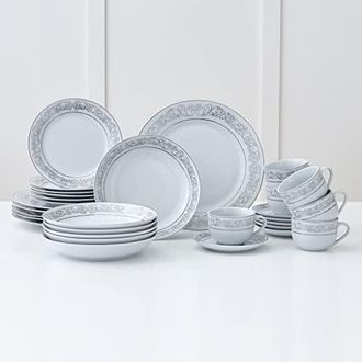 Multi Casa Mex 30-teiliges Brisa-Set Weiß, silber