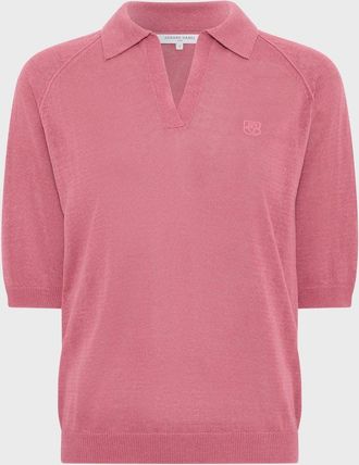 Gerard Darel Polo en lin m&eacute;lang&eacute; - LOULA - Bois de rose