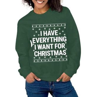 Generic Sweat assorti pour couple de Saint-Valentin 2026 avec inscription &laquo; I Have Everything I Want For Shirt/Husband Wife &raquo;, Vert, XL