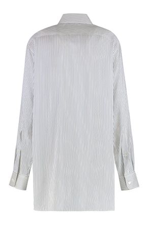 Stella McCartney Womens Shirt Striped Silk White-Steel White/steel