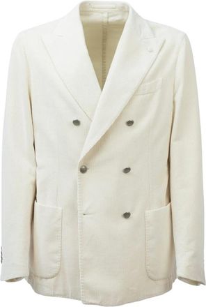 Luigi Bianchi Mantova Doppelreihiger Samtblazer - - Jackets - Herren - Wei&szlig; - XL