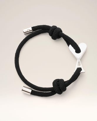 Ami Bracelet Cordon Noir Ami De Coeur Argent&eacute; en Laiton Argent - TU - Unisex