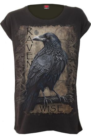 Spiral Raven Wise Frauen T-Shirt schwarz XL 100% Baumwolle Gothic, Rockwear