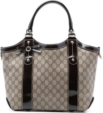 Gucci Shopper - GG Supreme Bow Mirror Tote - Gr. unisize - in Braun - f&uuml;r Damen