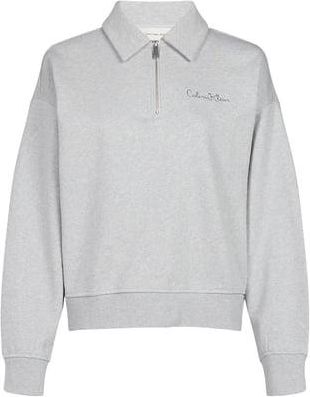 Calvin Klein Pull &agrave; col zipp&eacute; en coton m&eacute;lang&eacute;