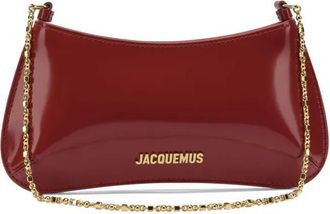 Jacquemus Hobo Bags - Leather Shoulder Bag With Gold Chain Strap - Gr. unisize - in Rot - f&uuml;r Damen