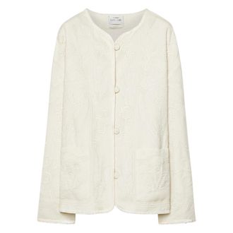 Forte_Forte Iris Velvet Embroidery Wool Tweed Blouson - - Jackets - Damen - Beige - S