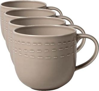 Villeroy & Boch its my moment Tasse, 500 ml, Premium Porzellan, Braun, 1 St&uuml;ck (4er Pack)