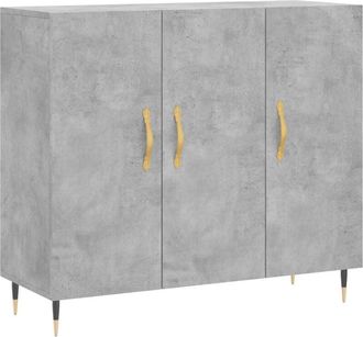 vidaXL Sideboard Betongrau 90x34x80 cm Holzwerkstoff Vidaxl
