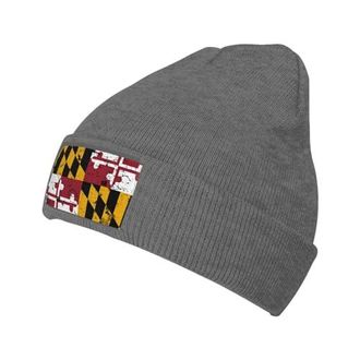 Generic &Eacute;pais Tricot&eacute; Bonnet, Drapeau Vintage du Maryland, Extensible Chapeau dhiver Tricot&eacute;, Bonnet Hiver Chaud Tricot pour Adultes, Cyclisme, Sports