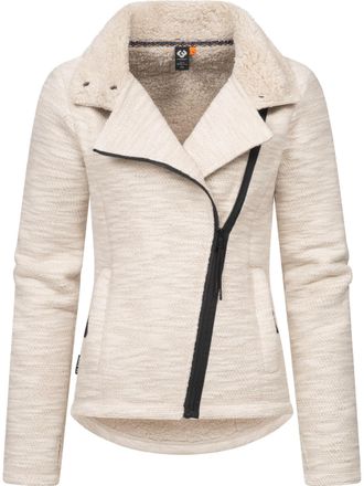Ragwear Damen Sweatjacke Strickjacke mit Teddyfell-Futter Saskie Melange YOUMODO Taupe Gr. XXL
