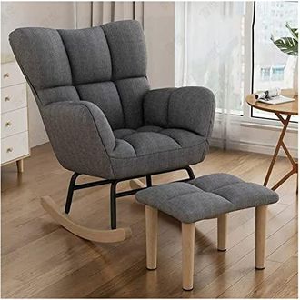 Generic Chaises longues, chaise ber&ccedil;ante pour chambre denfant, chaise dappoint avec tabouret, chaise longue matelass&eacute;e avec dossier haut et coussin rembourr&eacute; 