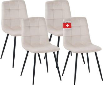 Albatros-Moebel Esszimmerst&uuml;hle 4er Set bora Beige - Komfortabler Polsterstuhl f&uuml;r Modernes und Stilvolles Design am Esstisch - K&uuml;chenstuhl oder Stuhl Esszimmer mit
